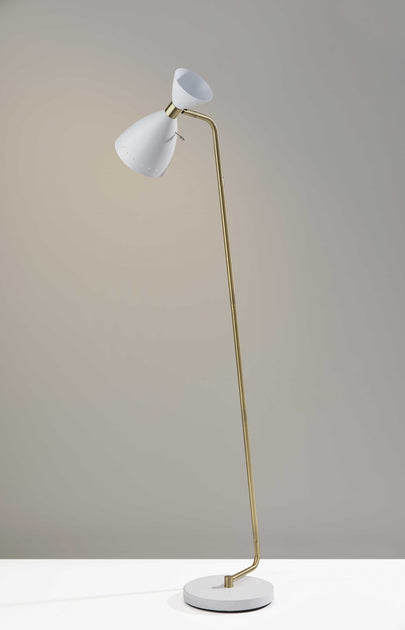 Hivvago 59" White Task Floor Lamp With White Cone Shade | ShopSimon