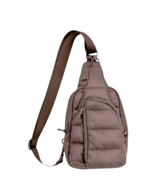 Judson & Co. Women's Puffer Padded Crossbody Bag In Brown | ShopSimon