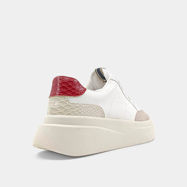 SHU SHOP Skylar Chunky Sole Sneaker In Dark Red Snake | ShopSimon
