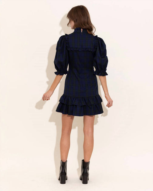 Alden Adair Murphy Dress In Tartan/black | ShopSimon