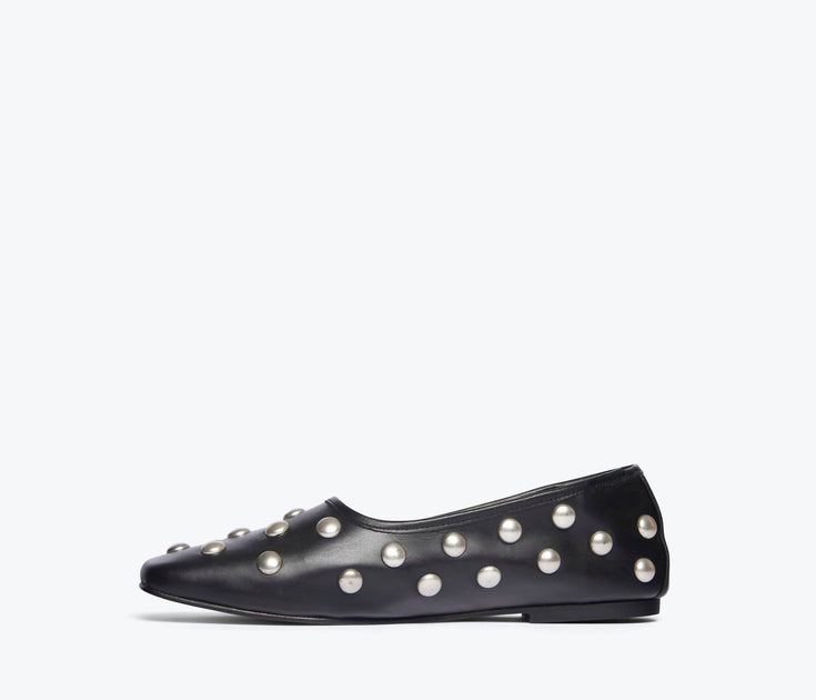 FREDA SALVADOR Women's Jessie Ballet Flat Shoes In Black Calf | ShopSimon