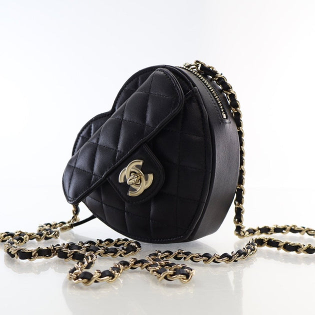 Chanel Mini Heart Bag Black Lambskin | ShopSimon
