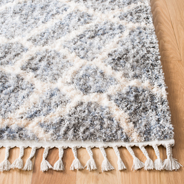 Safavieh Berber Fringe Shag Machine Made Area Rug, Grey / Cream Shag ...