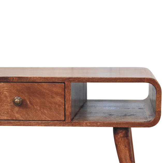 Artisanfurniture Curved Honey Caramel Coffee Table | ShopSimon
