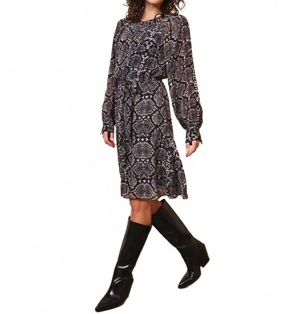 ESQUALO Cress Unified Dress In Black Print | ShopSimon