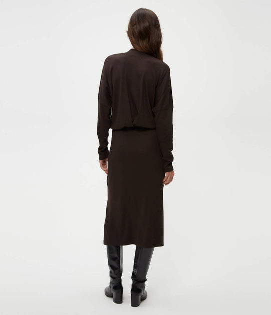 Michael Stars Lila Blouson Midi Dress In Java | ShopSimon