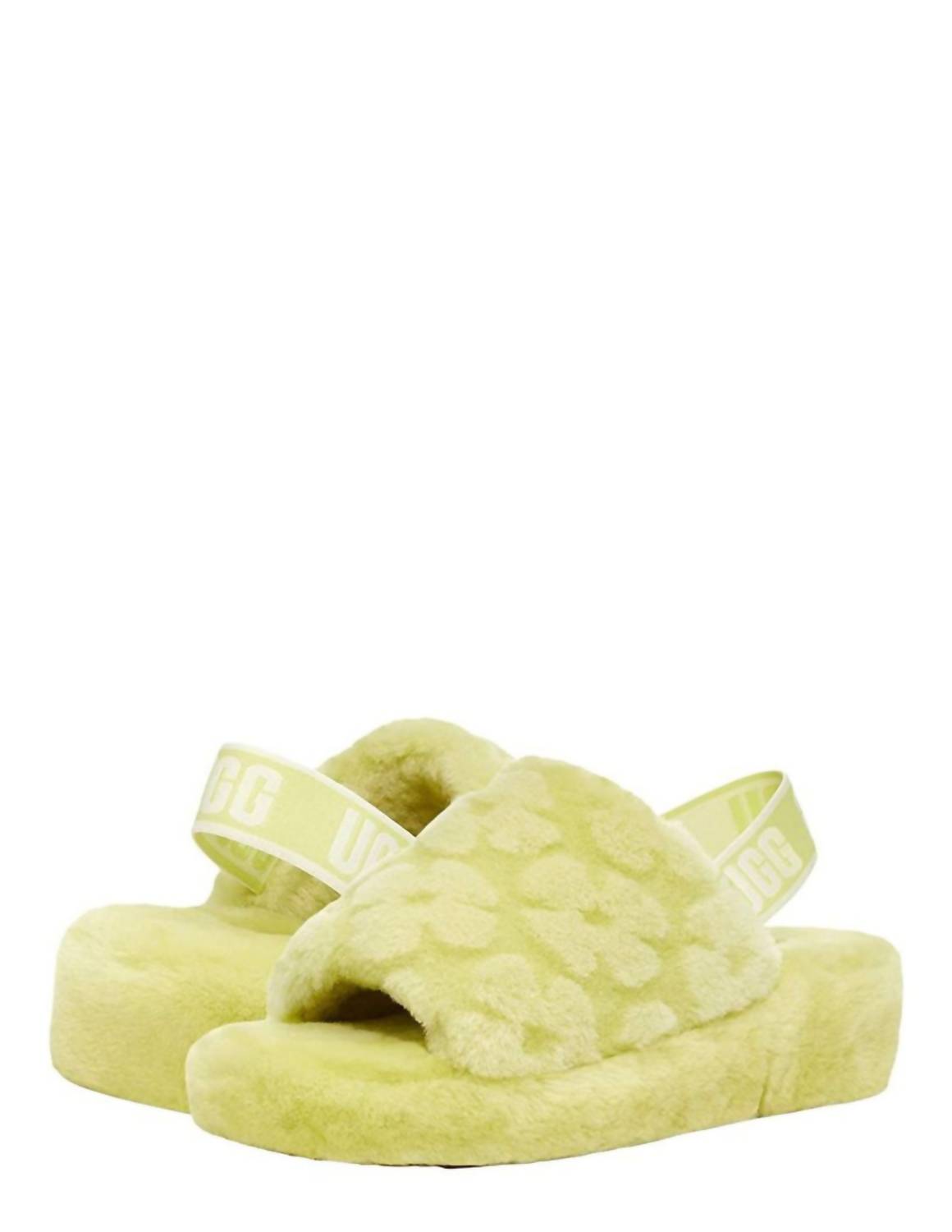 UGG Women's Fluff Yeah Poppy Slides In Pollen | ShopSimon