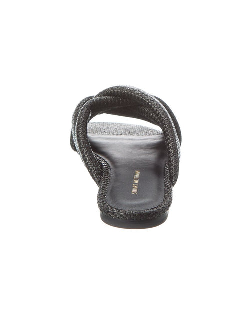 Stuart Weitzman Crossover Raffia Slide | ShopSimon