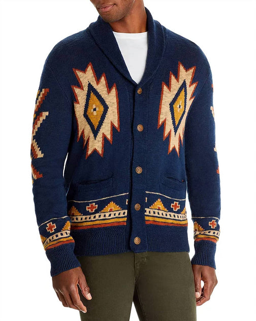 Faherty B. Yellowtail Cardigan In Wolf Mountain | ShopSimon