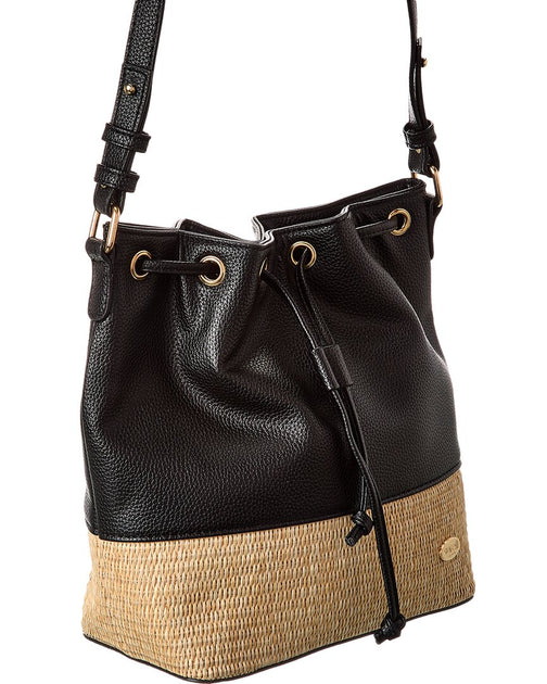 Surell Accessories Straw & Vegan Leather Shoulder Bag | ShopSimon