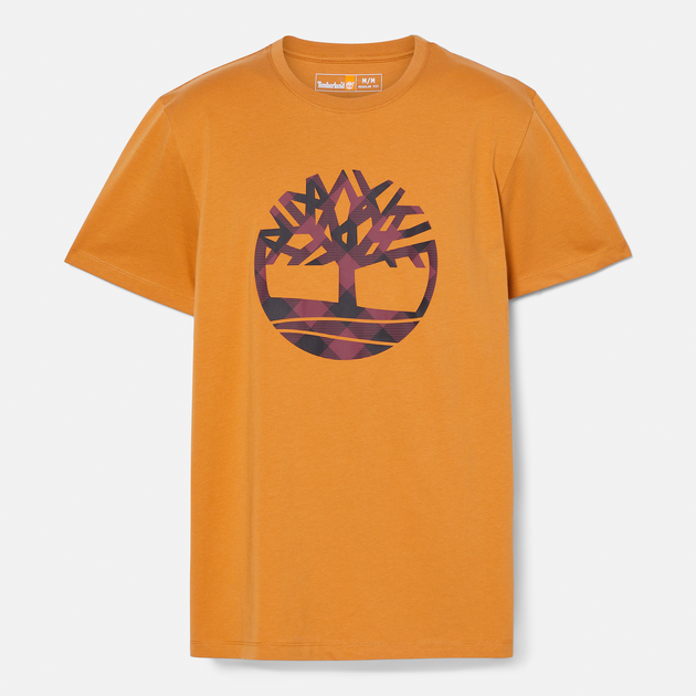 Timberland Men's Plaid Logo Short Sleeve T-Shirt | ShopSimon
