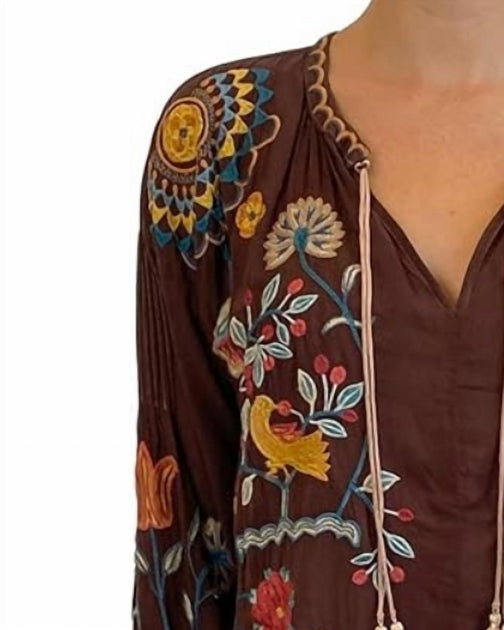 Johnny Was Mayson Tunic In Potting-Soil | ShopSimon