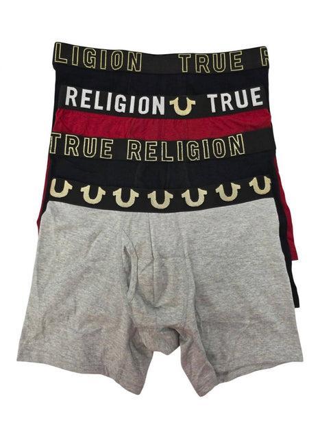 TRUE RELIGION Men's 4-Pack Modal Boxer Briefs In Red/grey/black | ShopSimon