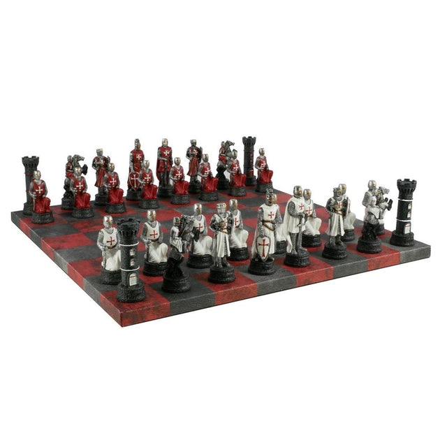 WorldWise Imports 14.5 In. Resin Crusade Iv Pieces On Faux Leather ...