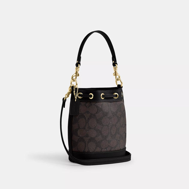 Coach Outlet Mini Bucket Bag In Signature Canvas | ShopSimon