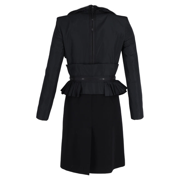 GIVENCHY Zip-trimmed Ruffle Detail Taffeta Jacket In Black Polyester ...