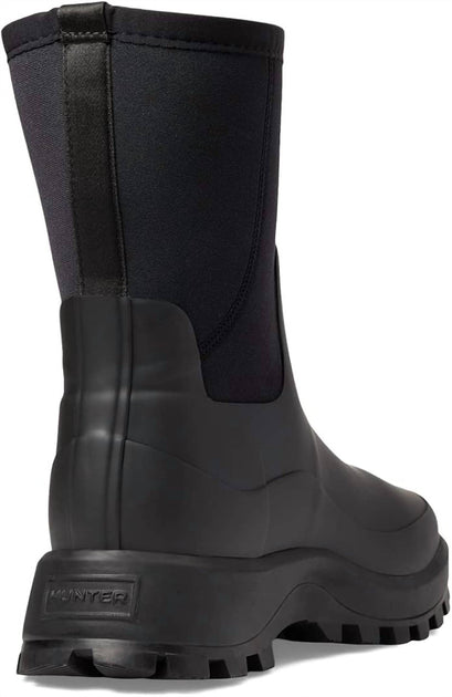 HUNTER Women's City Explorer Short Rain Boot In Black | ShopSimon