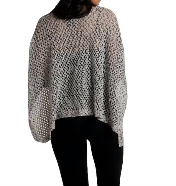 french kyss Crochet Poncho In Frost | ShopSimon