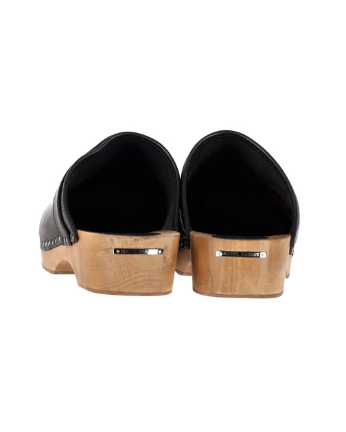 Isabel Marant Thalie Clogs In Black Leather | ShopSimon