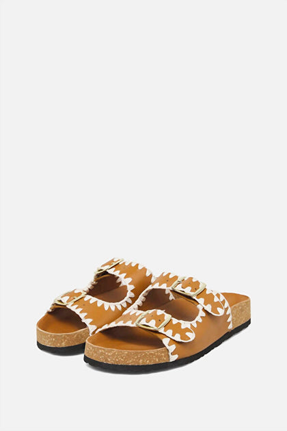Hartford Women's Edward Leather Sandals In Camel | ShopSimon