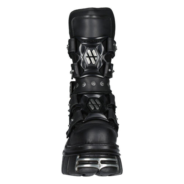 New Rock Goth Platform Leather Boots-m-met422-s1 | ShopSimon