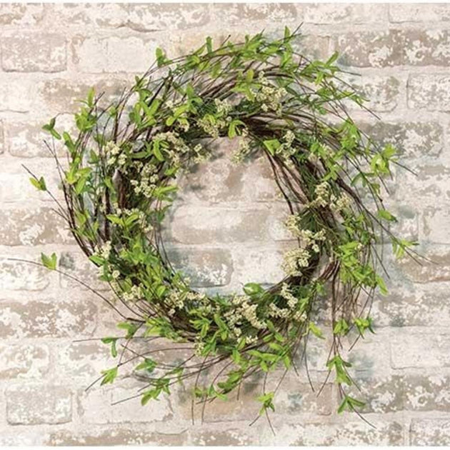 HomeGifo Twig Leaf & Sprite Wreath 24" | ShopSimon