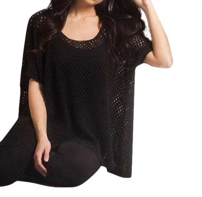 french kyss Crochet Poncho In Black | ShopSimon