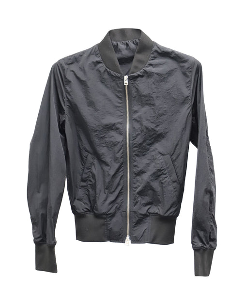 ami Paris Bomber Jacket In Black Polyde | ShopSimon