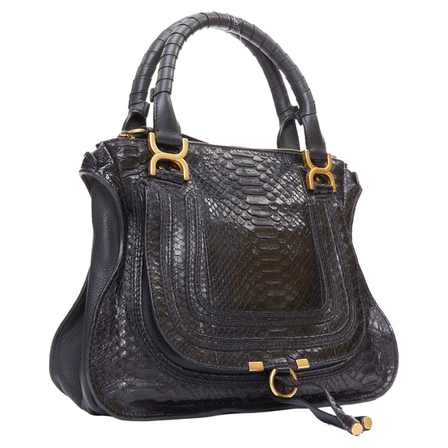Chloé Chloe Marcie scaled leather hardware satchel bag | ShopSimon