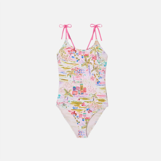 LISON Graphic Swimsuit In Pink | ShopSimon