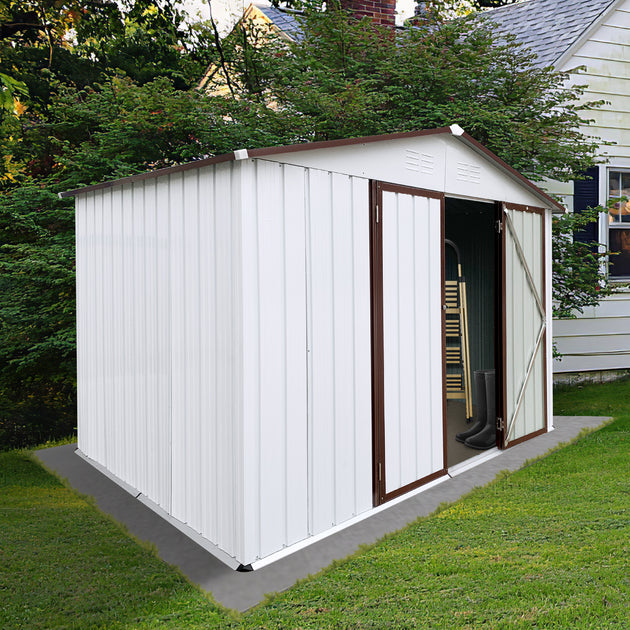 Streamdale Furniture Streamdale Metal Garden Sheds 10FTx8FT Outdoor ...
