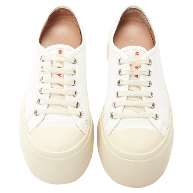 Marni Pablo Leather Chunky Wide Toe Lace Up Low Top Sneakers | ShopSimon