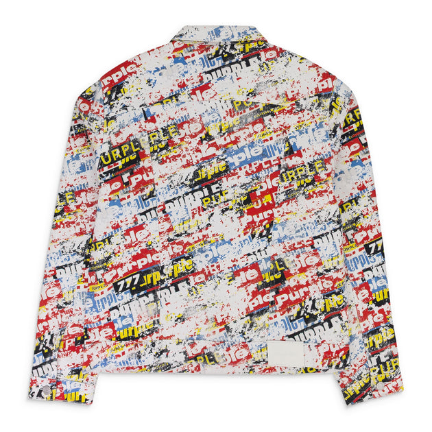 Purple Brand STICKERS TRUCKER AOP DENIM JACKETS | ShopSimon