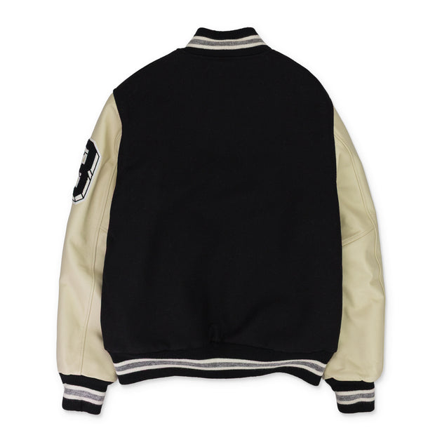 Eric Emanuel BLACK/WHITE GOLDEN BEAR VARSITY JACKET | ShopSimon