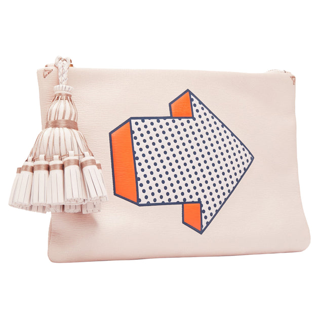 Anya Hindmarch Arrow Leather Tassel Pouch Clutch Bag | ShopSimon