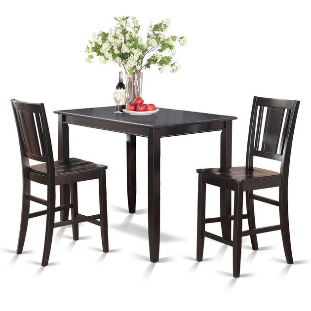 East West Furniture 3 Pc pub Table set-high Table and 2 Kitchen counter ...