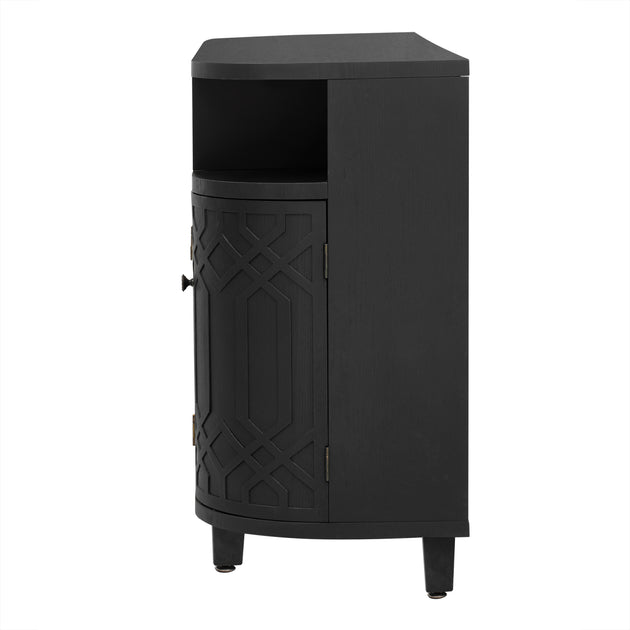 Streamdale Furniture Streamdale Curved Wood Storage Cabinet - 4 Doors ...