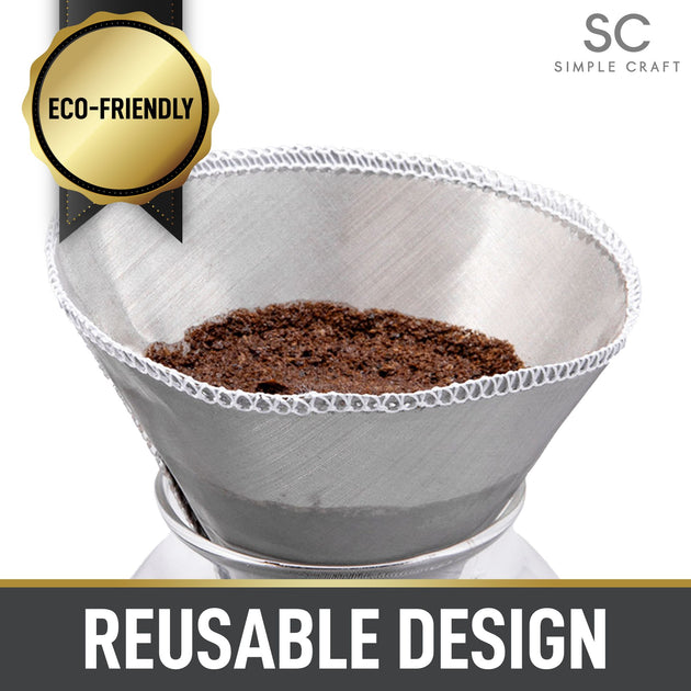 Zulay Kitchen Fine Mesh Stainless Steel Reusable Pour Over Coffee ...