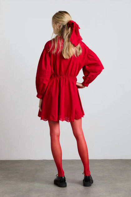 Damson Madder Clancy Mini Dress In Red | ShopSimon
