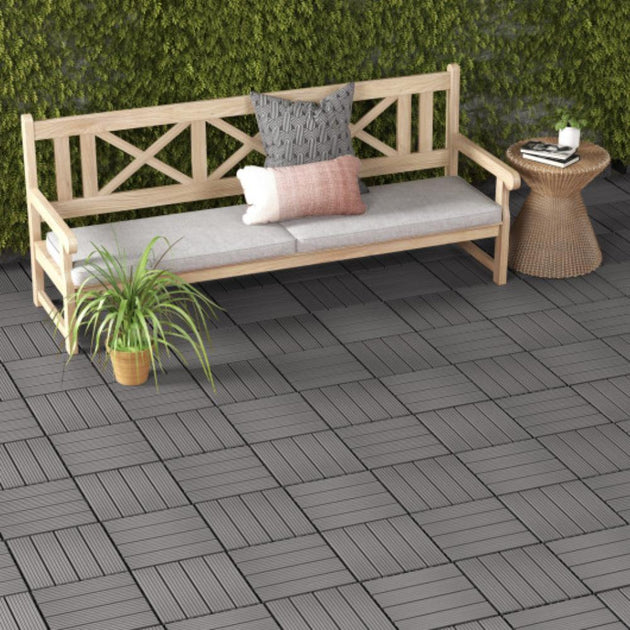 Hivvago 12 x 12 Inch 18 Piece All Weather Interlocking Deck Tiles for ...