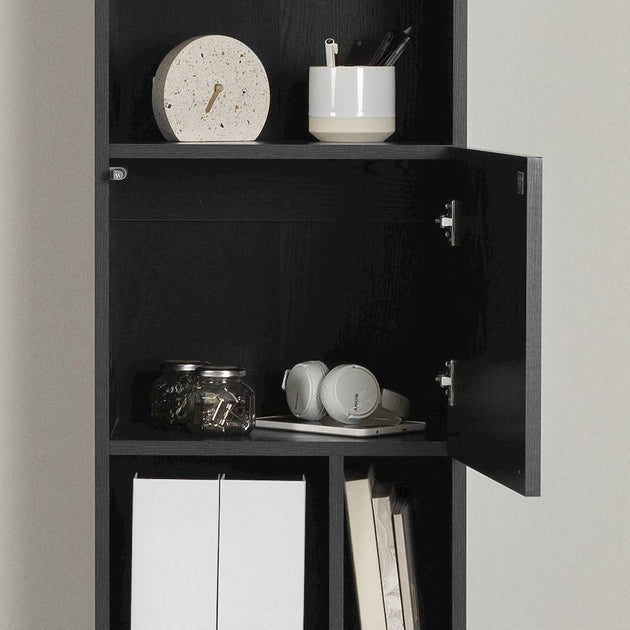 South Shore Furniture Olea 5-Shelf Bookcase, Black Oak | ShopSimon