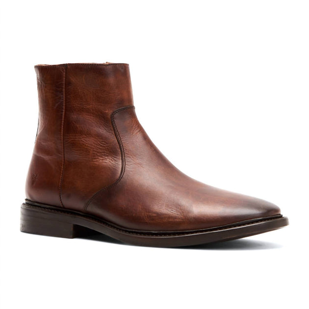 Frye Men's Paul Inside Zip Ankle Boots In Cognac | ShopSimon