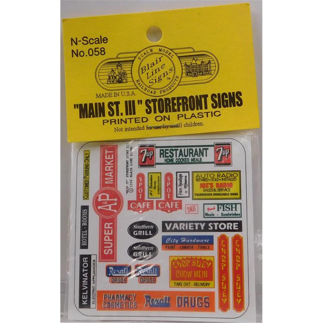 Blair Line N Scale Storefront Signs - No.3 | ShopSimon