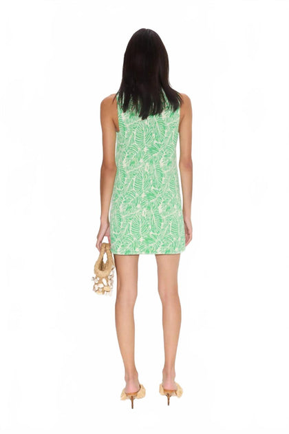 SIMON MILLER Zana Knit Mini Dress In Gummy Green Palm Leaf | ShopSimon