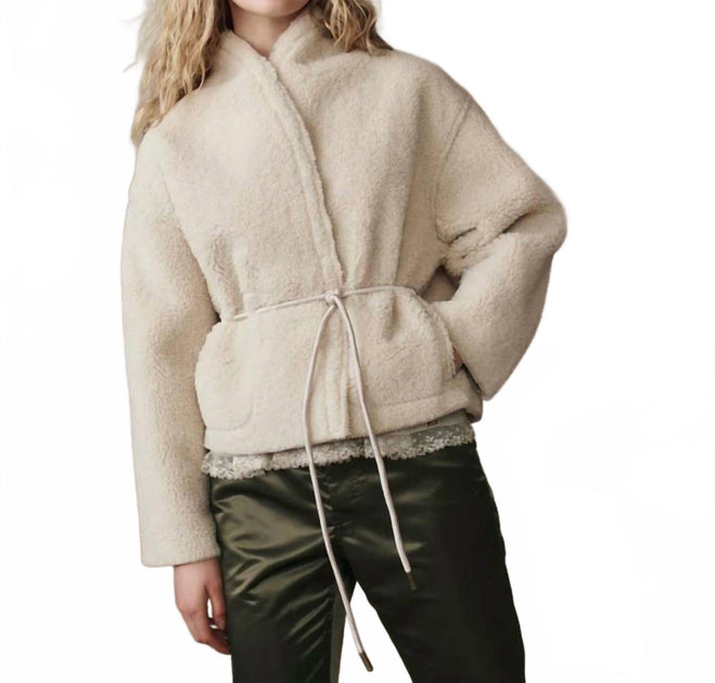THE GREAT. The Reversible Drover Coat In White | ShopSimon