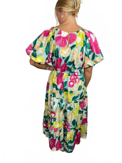 umgee Spring Floral Midi Dress In Multi | ShopSimon