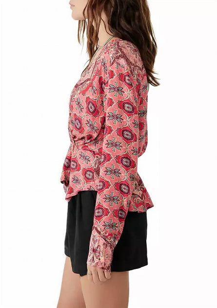 Free People Falling For You Top In Hibiscus Combo | ShopSimon