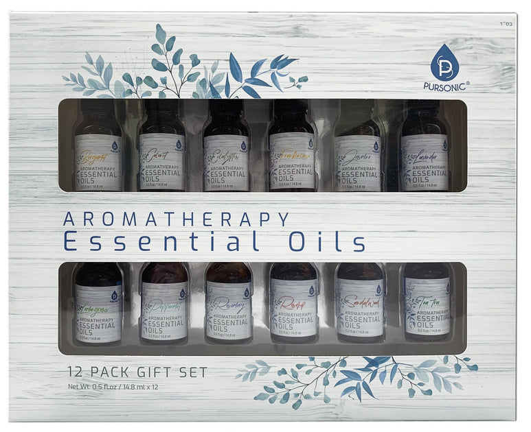PURSONIC Essential Aromatherapy Oils - 12 Pack Gift Set | ShopSimon