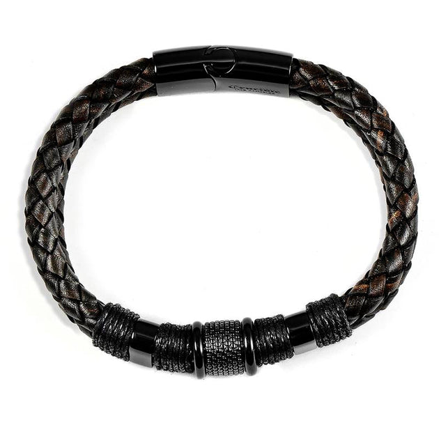 Crucible Jewelry Crucible Los Angeles Dark Brown Leather with Black ...