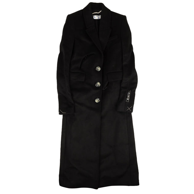 Off-White c/o Virgil Abloh Black Half Moon Trench Coat | ShopSimon